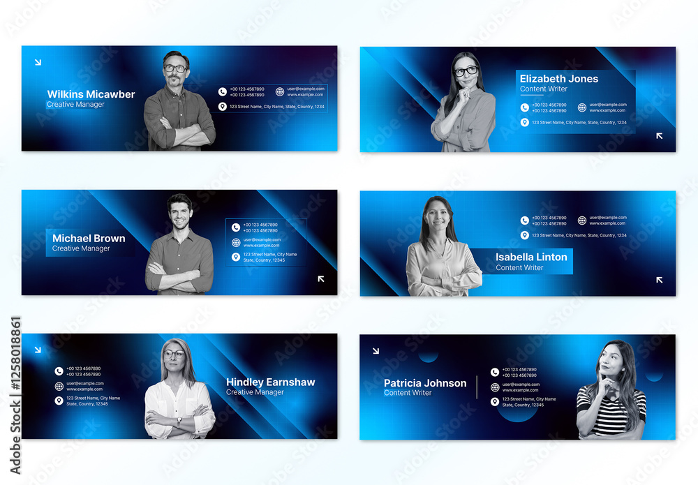 Email Signature UI Template Layout Stock Template | Adobe Stock