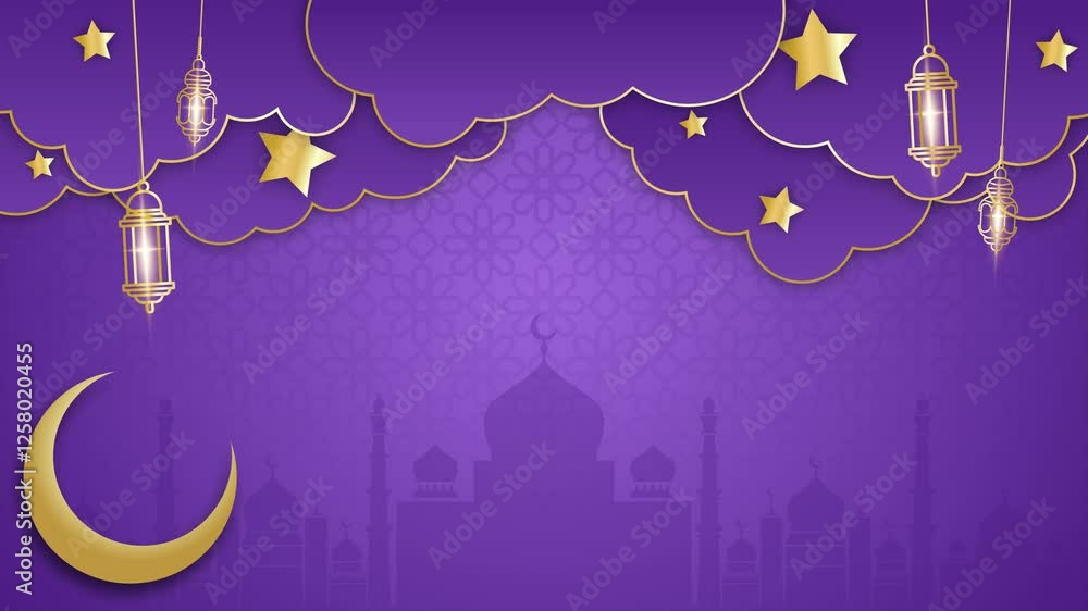 Islamic looping motion background With lanterns, Islamic patterns ...