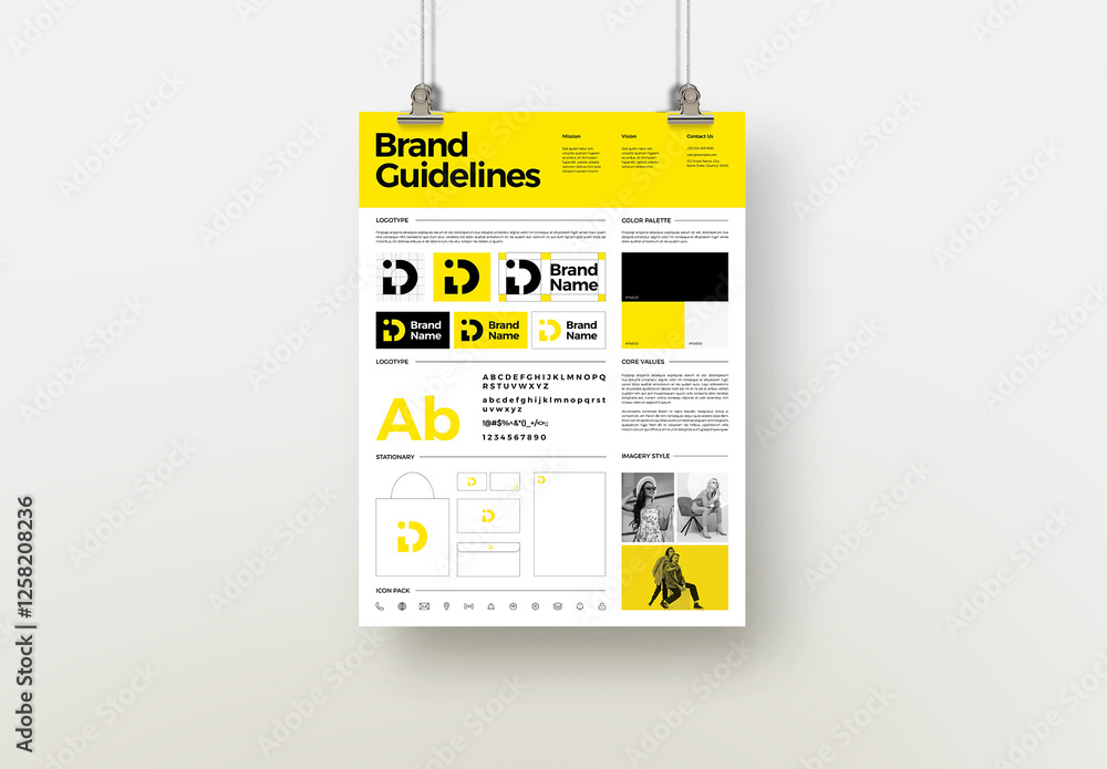 Brand Guidelines Poster Layout Stock Template | Adobe Stock