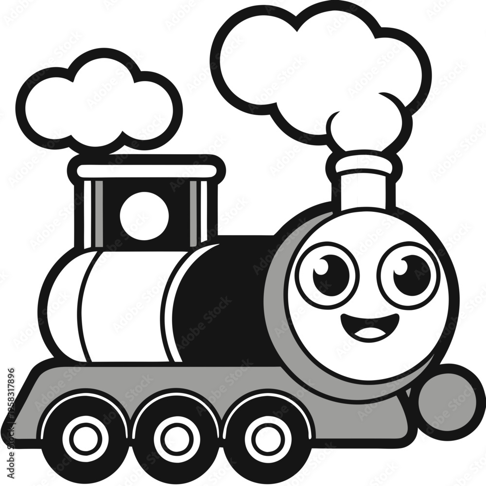 Poster A majestic vintage steam locomotive, smoke billowing ...