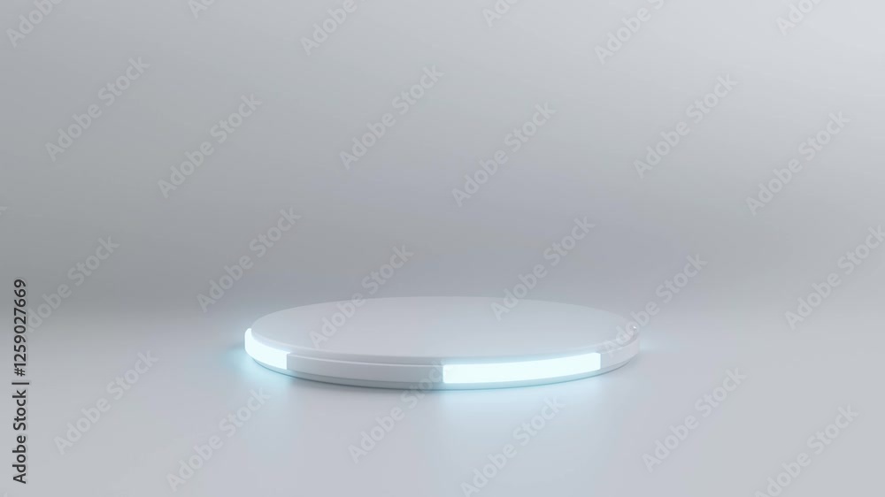 3d render podium on abstract white background. Minimal clean showcase ...