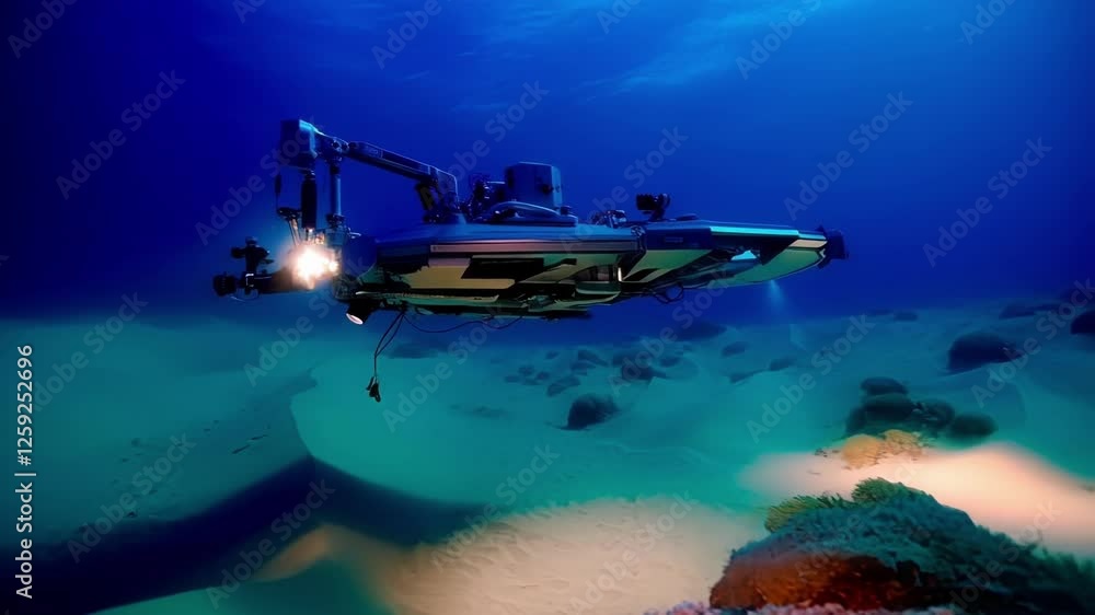 Advanced autonomous underwater vehicle illuminates sandy seabed ...