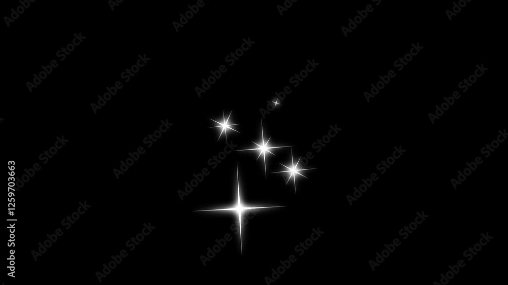 Star twinkling Sparkling star 2d Alpha channel blinking light effect on ...