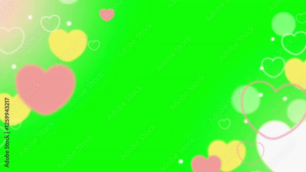 Green screen love effect overlay.Green screen animation motion graphic ...