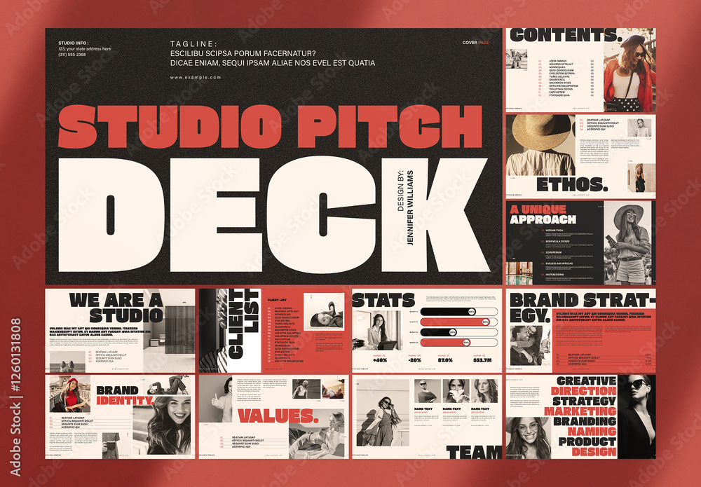 Pitch Deck Presentation Template Design Layout Stock Template | Adobe Stock