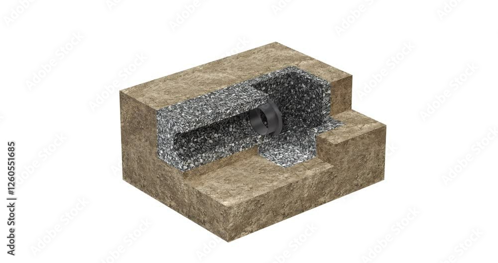 Cross section of sewer drainage system concept with drain box and catch ...