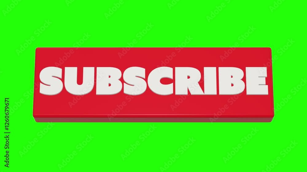 youtube unsubscribe like bell button animation 4k green screen Stock ...