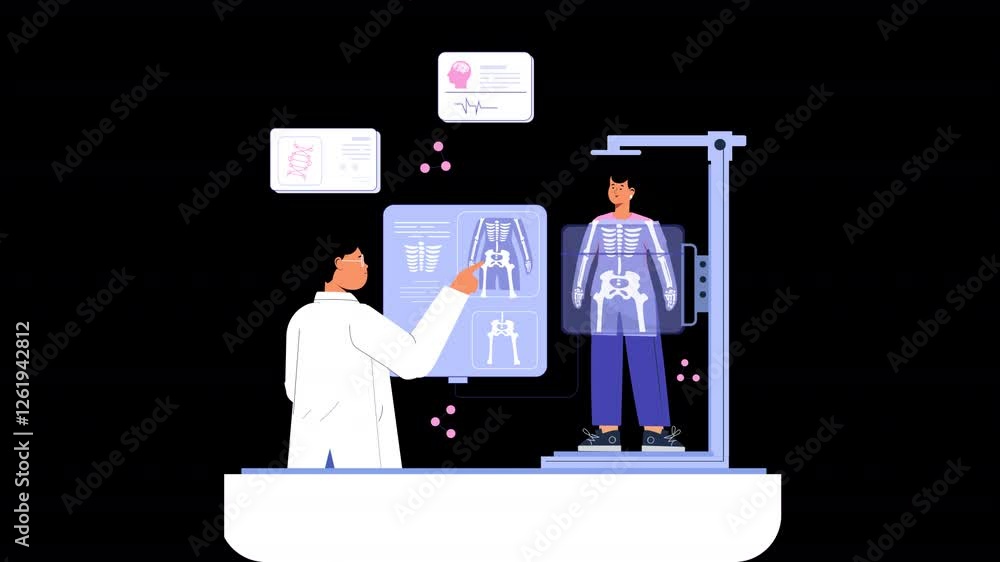 Explore medical imaging with vector animations, showcasing human ...