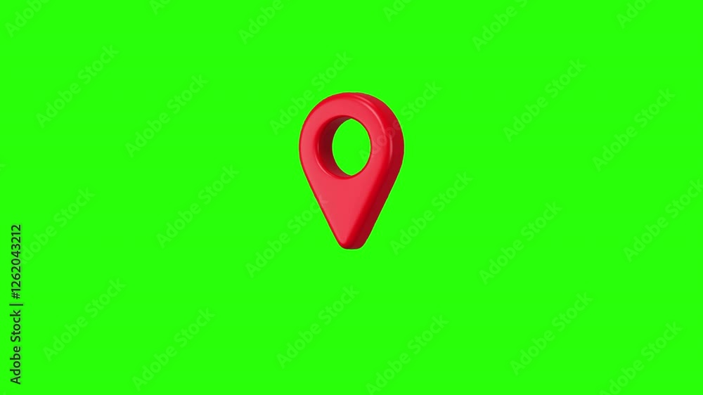 red pop up pin pointer location graphic animation on green screen ...