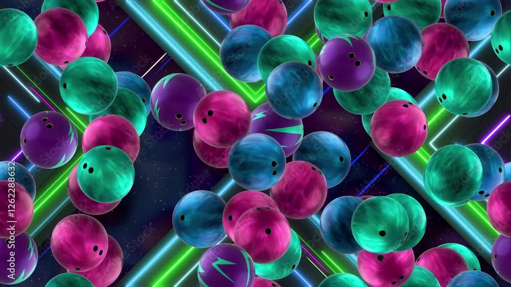 Bowling Ball Arcades Retro Background loop tile Swirl. This is a ...