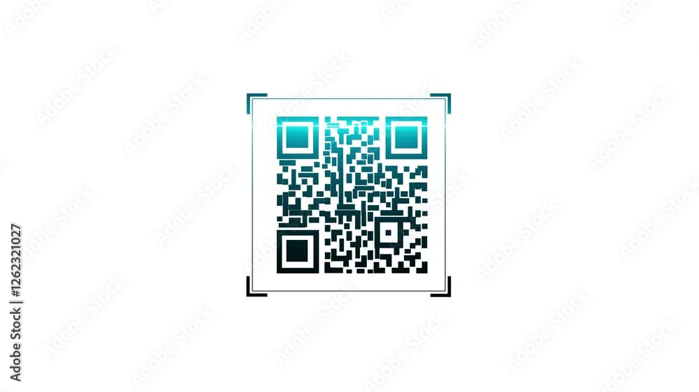 scan QR code barcode animation QR code scanner animated. Holographic QR ...