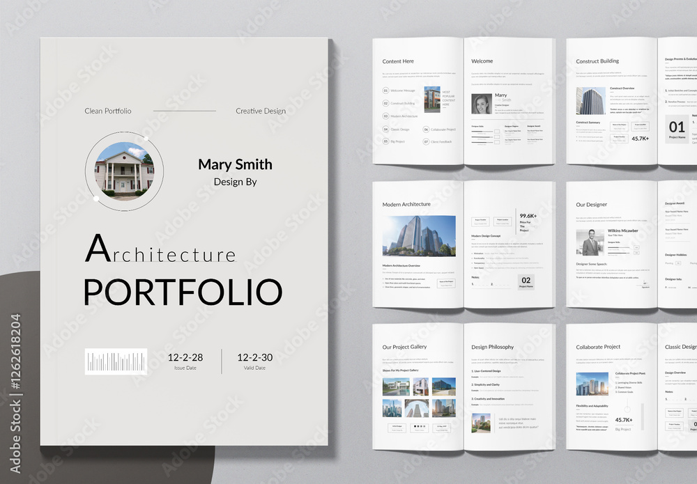 Architecture Portfolio Template Layout Stock Template | Adobe Stock