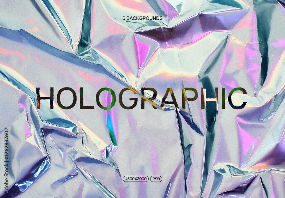 Iridescent Holographic Foil Textures With Generative AI modèle Stock ...