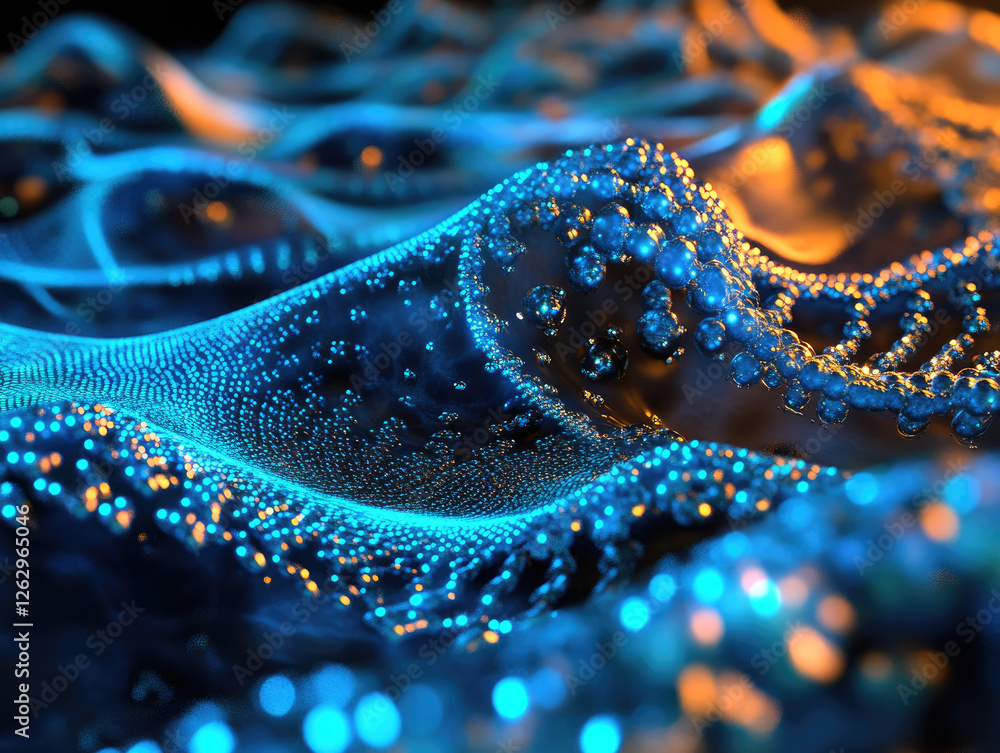 Plakát Abstract representation of a quantum computing network, where entangled particle – Obraz ...
