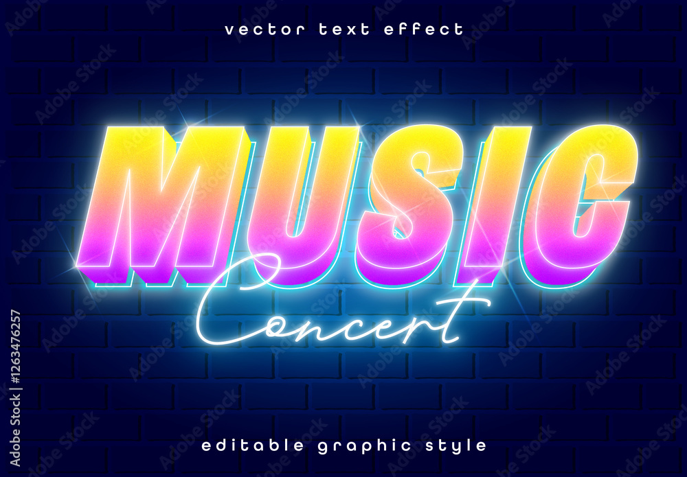 Yellow and Fuchsia Neon Font Glow Text Effect Stock Template | Adobe Stock
