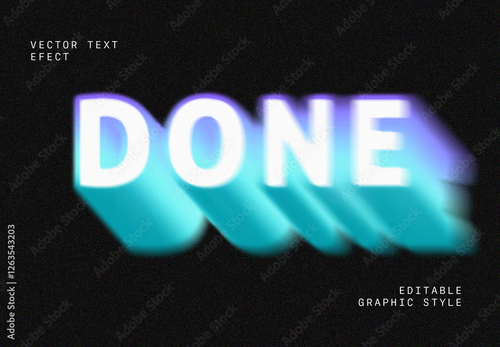 Cyan And White Blurred Font Motion Projected Text Effect Stock Template ...