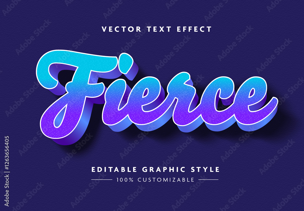 Blue And Purple Gradient Font Bold Script 3D Text Effect Stock Template ...