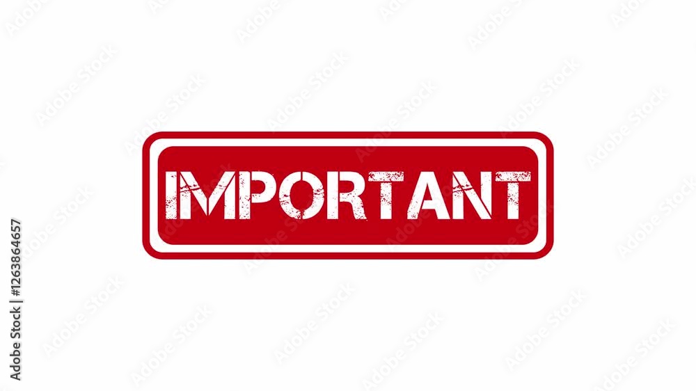 red important rubber stamp animation on transparent background with ...