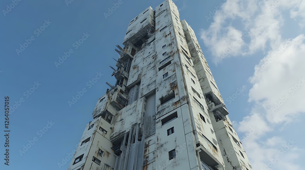 Photo & Art Print A futuristic post-apocalyptic skyscraper with a ...