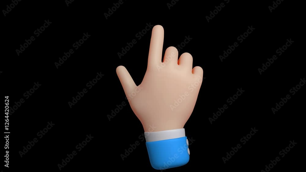 Seamless 4K loop of sliding or swipe screen downward hand gesture in ...