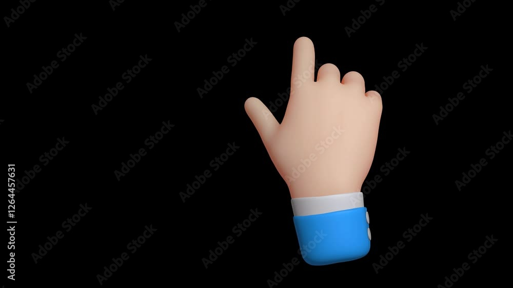 Seamless 4K loop of sliding screen to right side hand gesture in blue ...