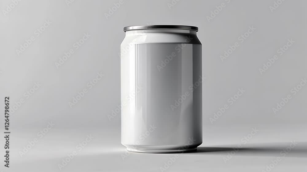 Blank White Soup Can Isolated on Neutral Background for Versatile ...