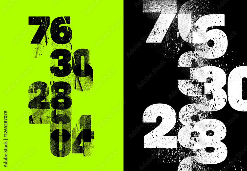 Vertical Poster Distortion Text Effect Mockup Stock 템플릿 | Adobe Stock