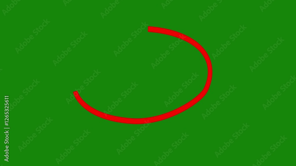 Set of Animated Hand Drawn Circles elements. 4K Red Sonar Circle ...