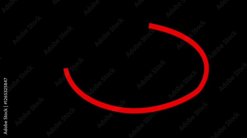 Set of Animated Hand Drawn Circles elements. 4K Red Sonar Circle ...