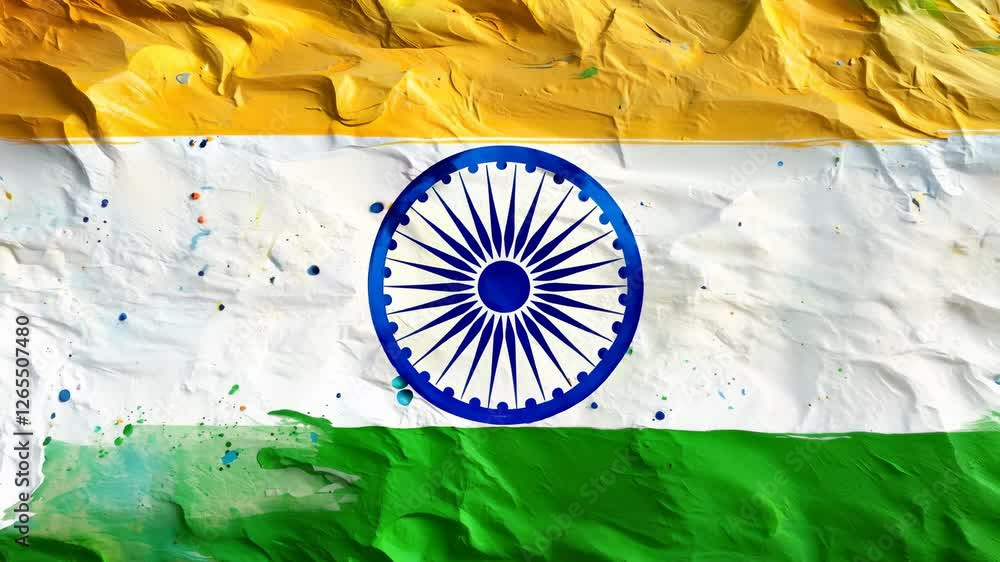 Flag of India: saffron shade, white color, green hue, central Ashoka's ...
