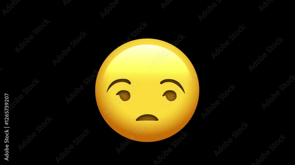 An unamused face emoji appears on a transparent background, showcasing ...