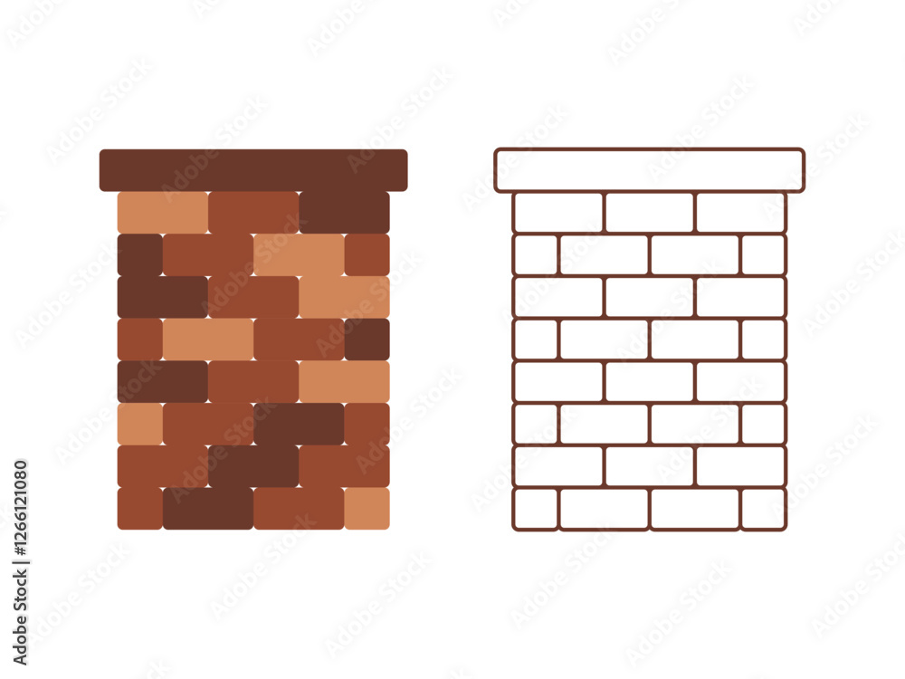 Poster editable vector chimney symbol design illustration isolated on ...