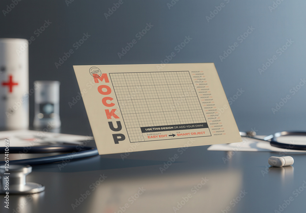 Personal Identity Card Mockup Medical Doctor Hospital Style Stock ...