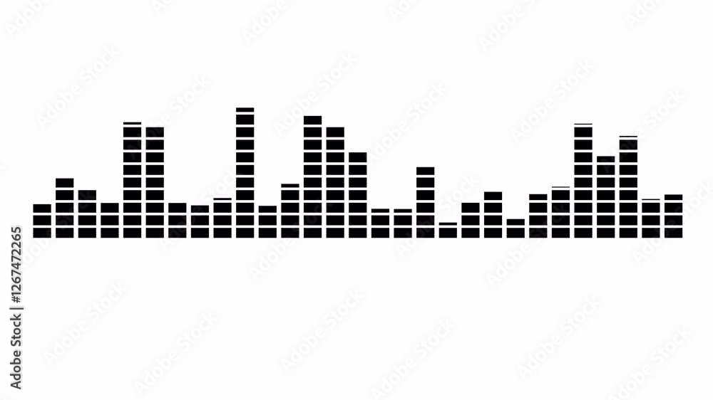 line audio wave visualization on a transparent background, audio ...