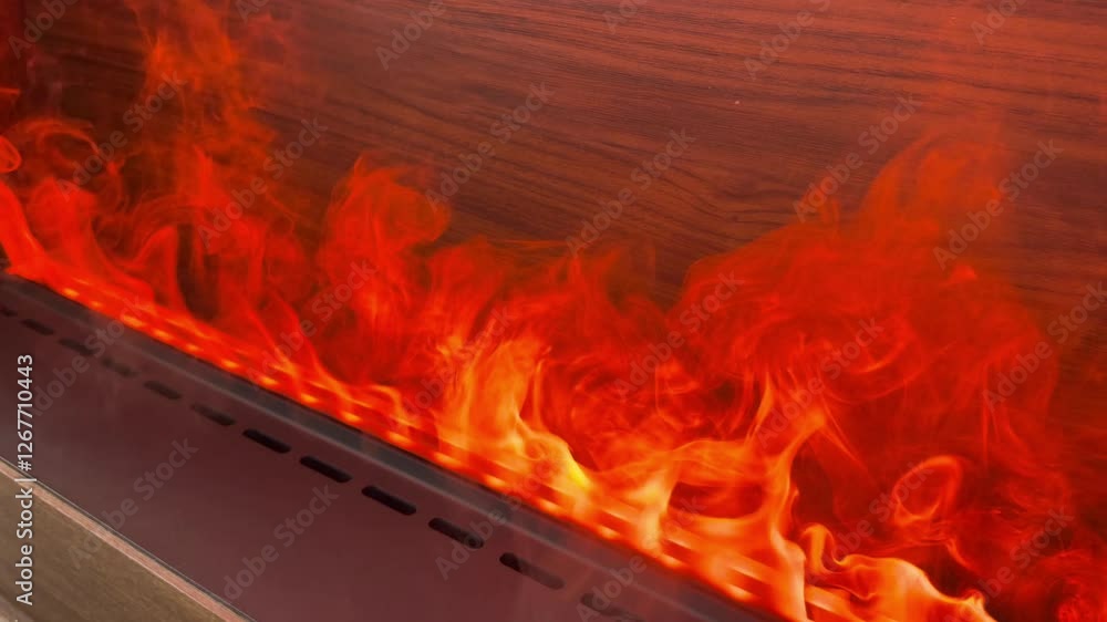 Vapor flame and sparks, red smoke coming from air purifier electric ...