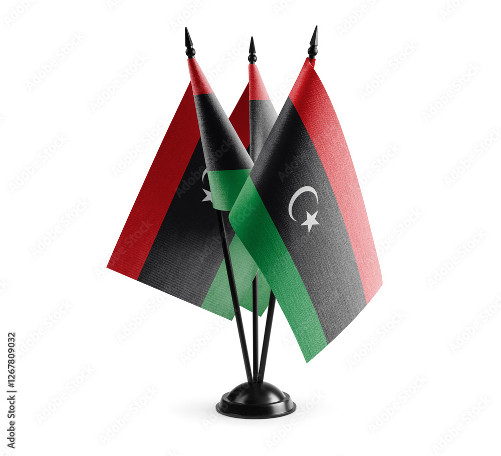 Poster Small national flags of the Libya on a white background – Wall ...