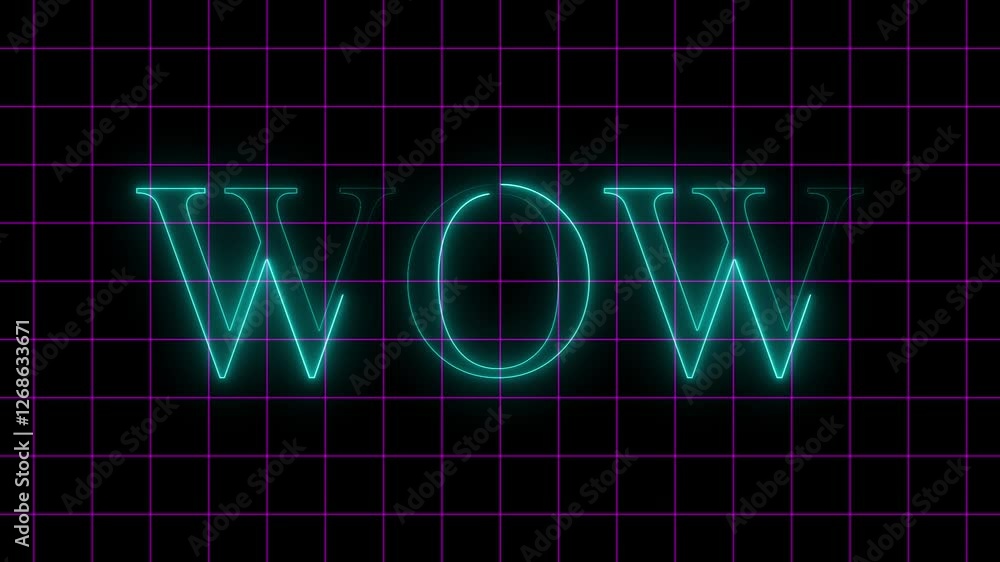 Neon "WOW" sign with transparent background. "WOW" text and sign on ...