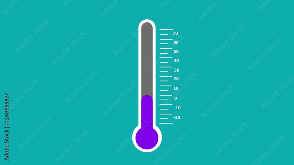 Digital fever thermometer icon animation temperature mercury based ...