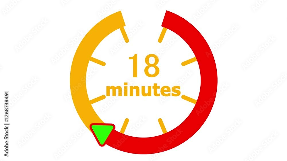 Animation timer icon with 30 minutes on transparent background with ...