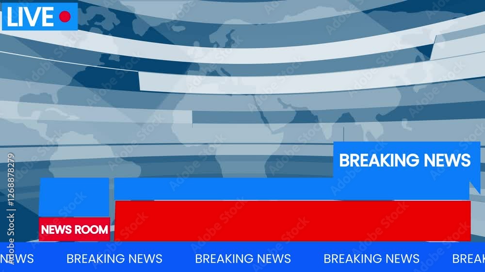 international news background animation. Digital world news background animation.Breaking News ...