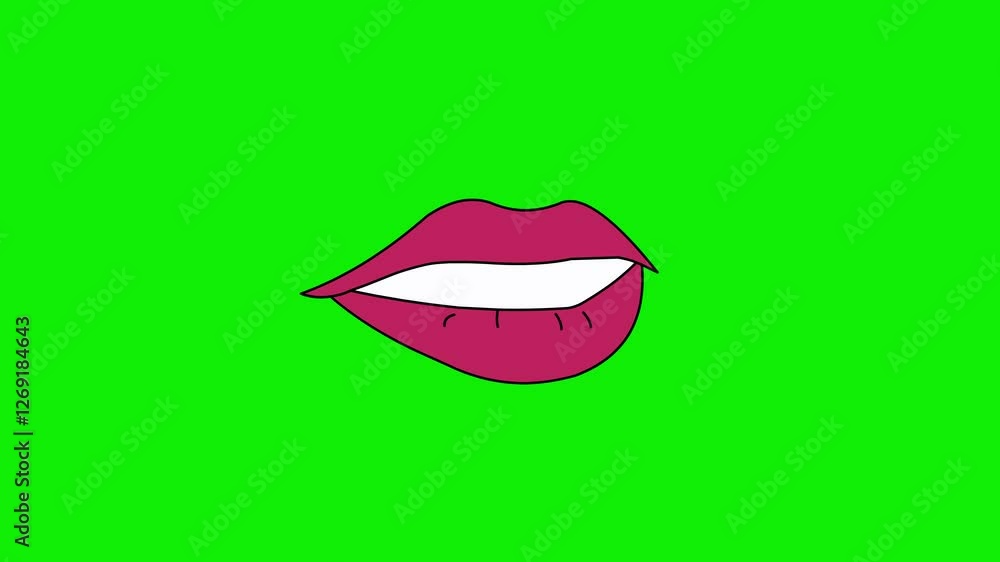 Cartoon Character Mouth Lip Sync On Green Screen 2D Animation ...