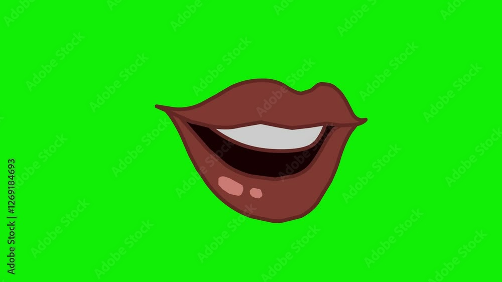 Cartoon Character Mouth Lip Sync On Green Screen 2D Animation ...