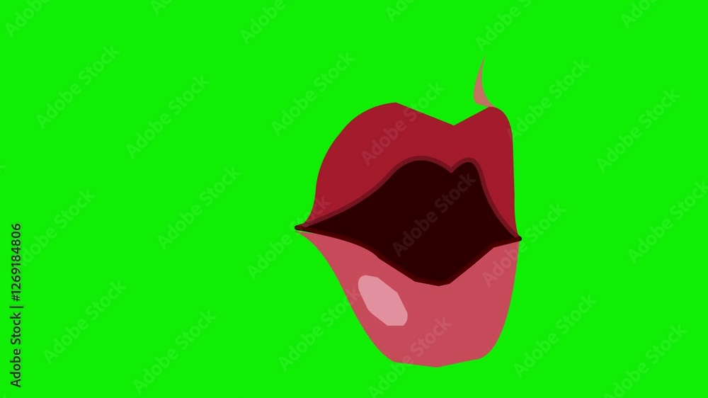 Cartoon Character Mouth Lip Sync On Green Screen 2D Animation ...