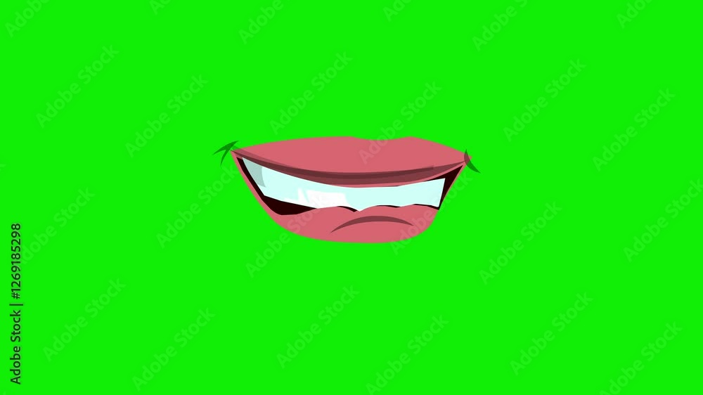 Cartoon Character Mouth Lip Sync On Green Screen 2D Animation ...