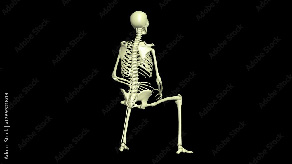 Sitting Disbelief. 4 in 1. Skeleton 3D animation. Realistic movements ...