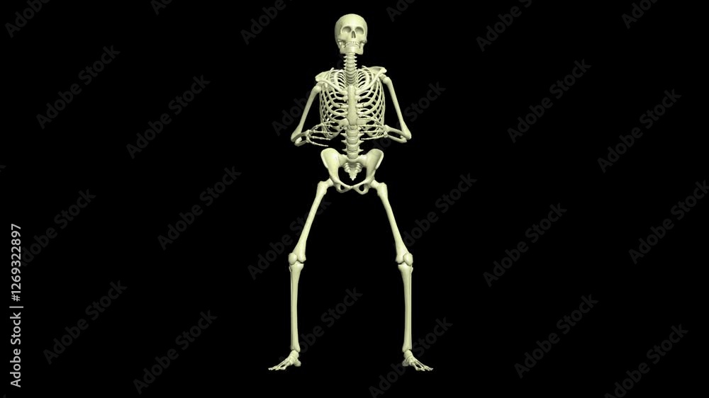 Zombie Scratch Idle. 4 in 1. Skeleton 3D animation. Realistic movements ...