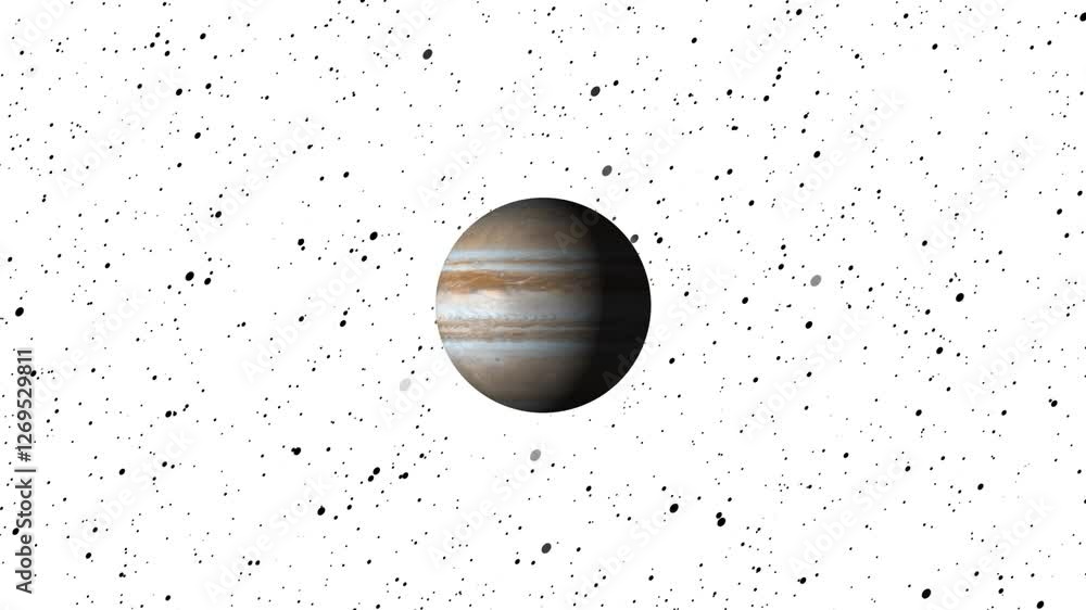 Slowly moving around planet Jupiter, orbited by three of its moons ...