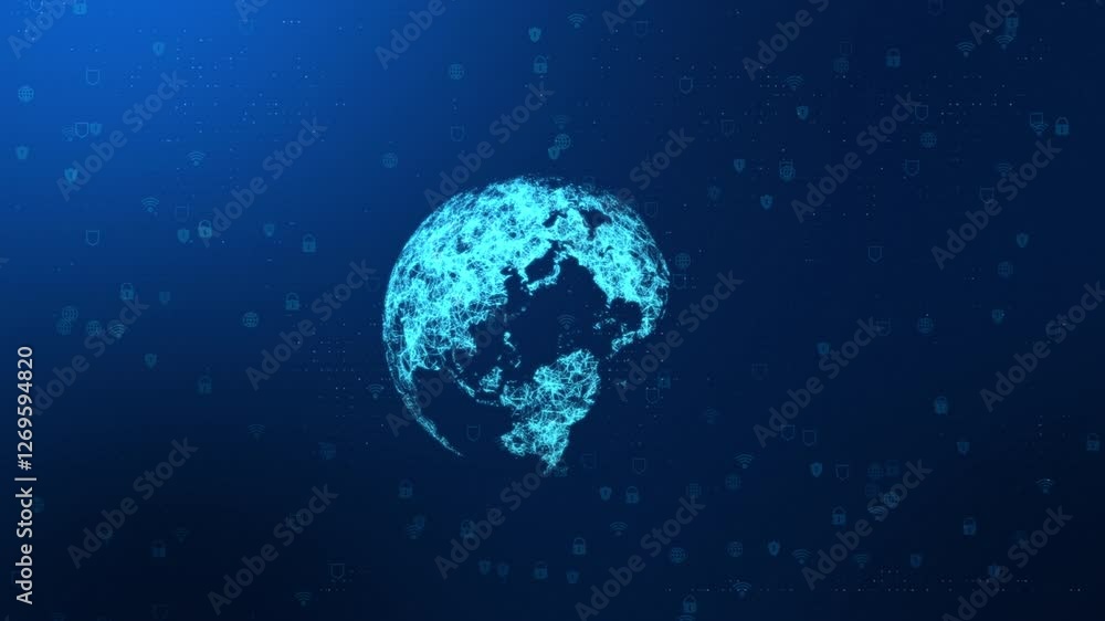 Planet earth globe maps world animation Business Network world map ...