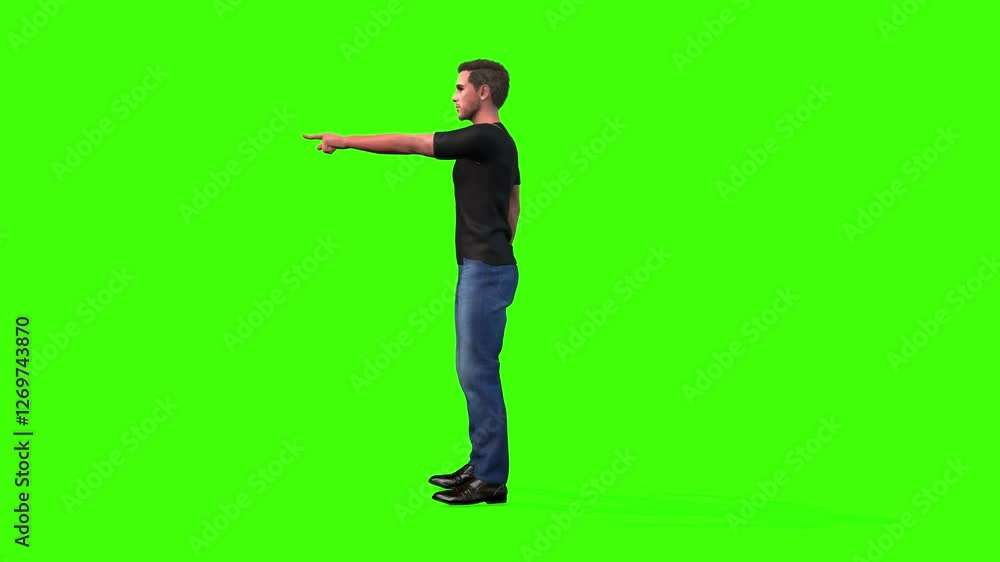4k young Index finger pointing at you gesture animation with a cycle ...