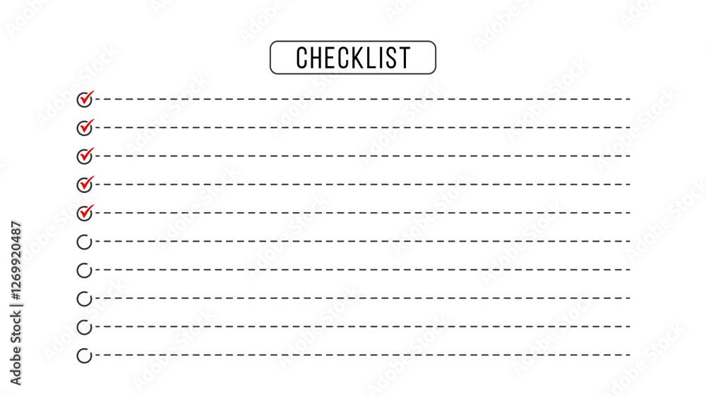To do checklists Animation. Red check list document, paper check list ...